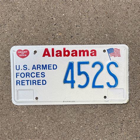 1991 Alabama Us Armed Forces License Plate Auto Tag Vet Veteran 452 S