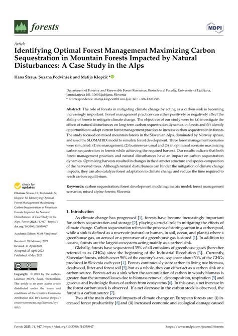 Pdf Identifying Optimal Forest Management Maximizing Carbon