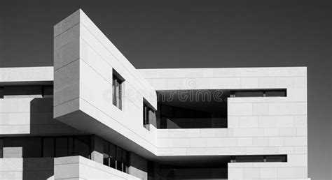 modern architectural building with a minimalist design featuring sharp