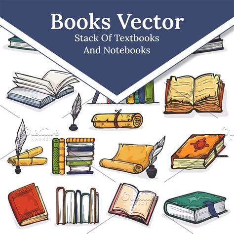 Books Vector Stack Of Textbooks Masterbundles