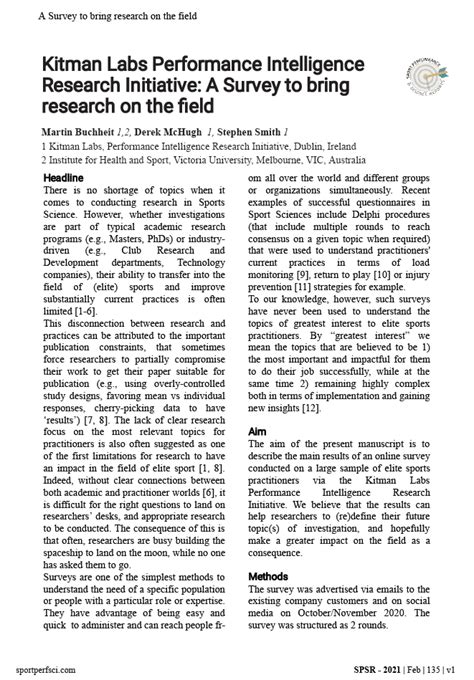 Narrowing The Gap From Research To Results Kitman Labs