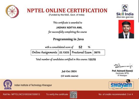 Aditya Jadhav On Linkedin Nptel Javaprogramming Skilldevelopment