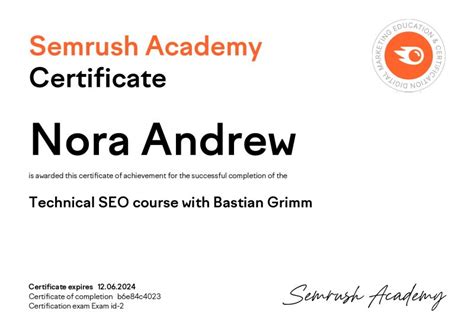 I Earned A Certificate By Completing Technical Seo Course With Bastian