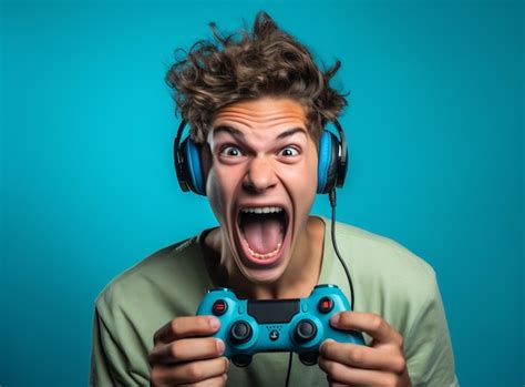 Premium Photo Gamer Man Joystick