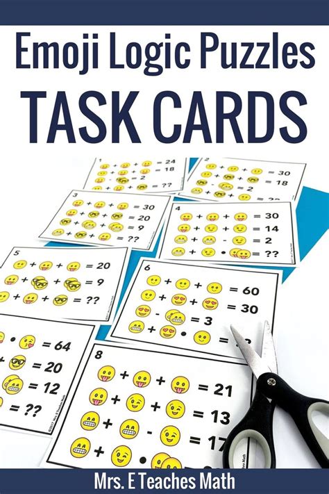 Emoji Logic Puzzles For Back To School Or Sub Plans Logic Puzzles High School Math Back To