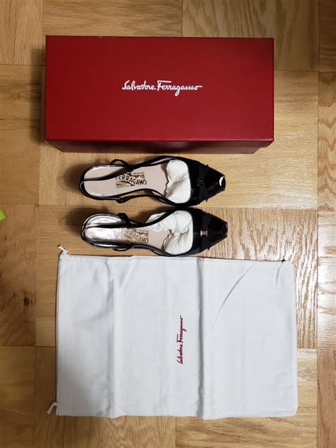 [정품] 페라가모 슬링백 리본 구두 7cm