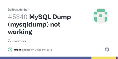 Mysql Dump Mysqldump Not Working · Issue 5840 · Dolibarrdolibarr · Github