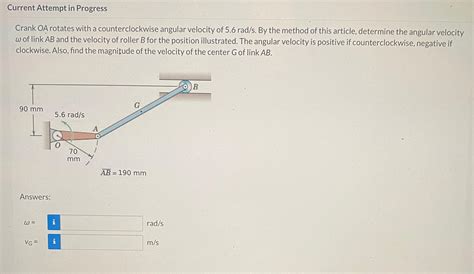 solved current attempt in progress crank oa rotates with a