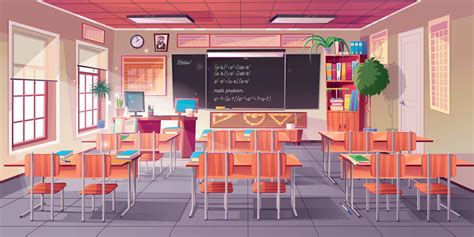 Empty Classroom For Math Learning Interior 16962220 Vector Art At Vecteezy