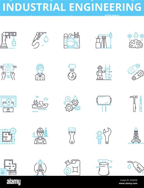 Industrial Engineering Vector Line Icons Set Industrial Engineering