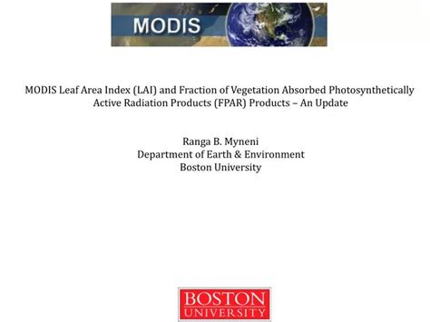 ppt modis leaf area index lai and fraction of vegetation absorbed