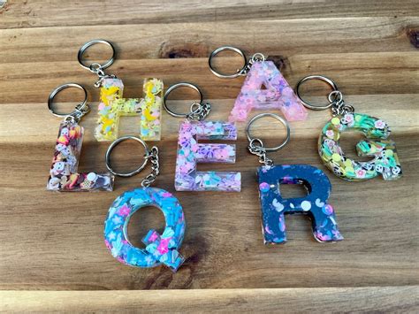 Backpack Keychain Cute Resin Keychain Initial Keychain Letter Keychain Personalized
