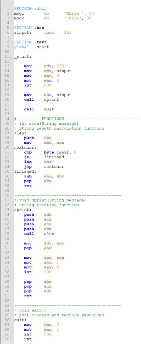 in assembly language trace the values of eax ebx