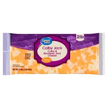 Great Value Deli Style Sliced Colby Jack Cheese, 16 oz, 24 Slices ...