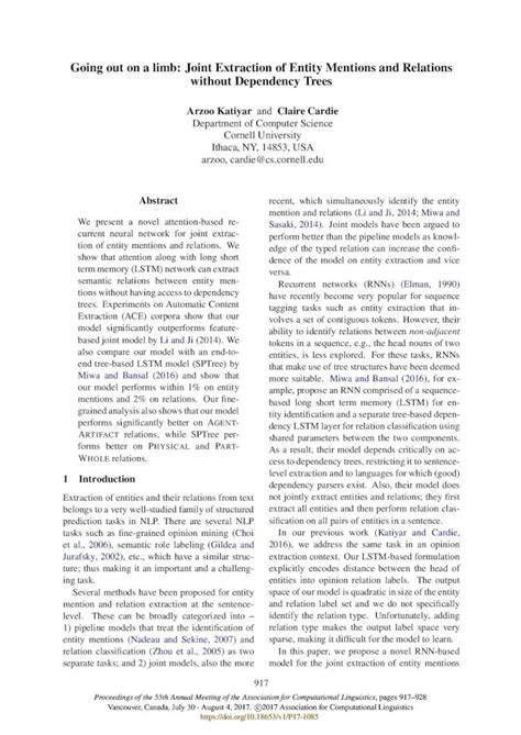 Pdf Going Out On A Limb Joint Extraction Of Entity Mentions Itv