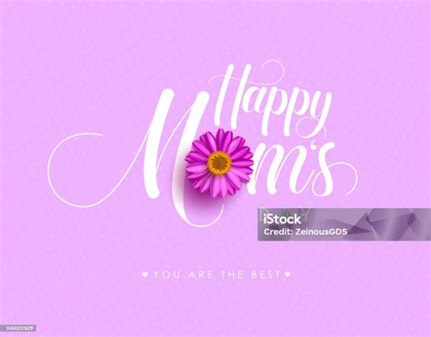해피 엄마의 날 텍스트 벡터 디자인입니다 해피 어머니의 날 타이포그래피는 국제 여성을 위한 보라색 우아한 배경입니다 0명에 대한 스톡 벡터 아트 및 기타 이미지 Istock