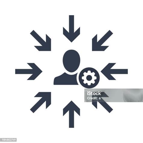 대상 고객 고객 타겟팅 소비자 중심성 설정 기호 사용자 정의 설정 관리 프로세스 기호와 인간의 아이콘을 초점 아이콘에 대한 스톡 벡터 아트 및 기타 이미지 Istock