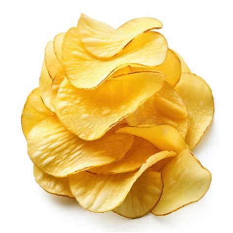 Scientific Graphy Of Potato Chips On White Background Ai Generated