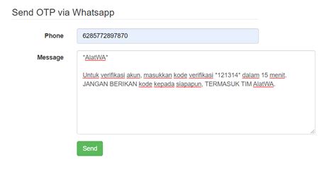 Cara Mengirim Kode Otp Via Whatsapp Api Dengan Php Curl By Alatwa