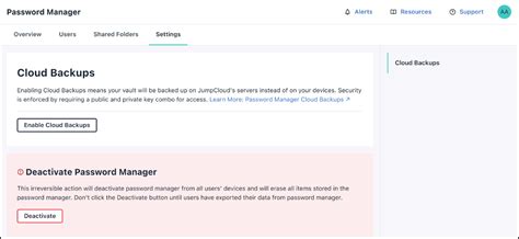 Enable Jumpcloud Password Manager Cloud Backups Jumpcloud