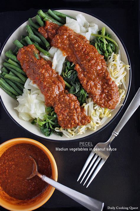 Pecel Madiun Vegetables In Peanut Sauce Daily Cooking Quest