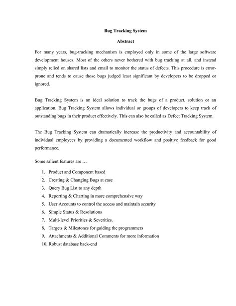 Bug Tracking Systemsynopsis Doc