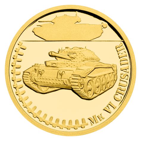 Zlatá Minca Obrnená Technika Mk Vi Crusader Proof Česká Mincovna