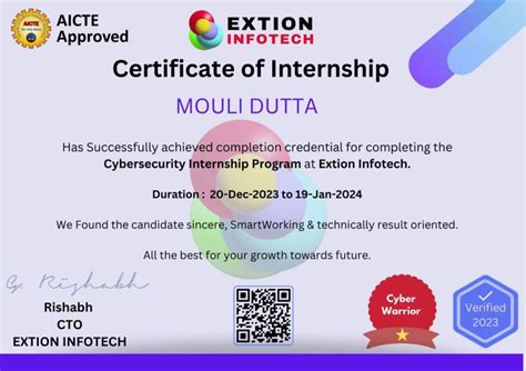 I Am Pleased To Announce That I Have Completed My Internship As