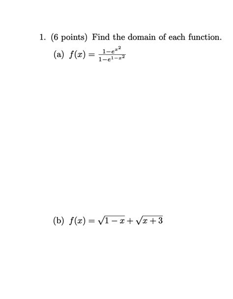 Solved 1 6 Points Find The Domain Of Each Function A Chegg Com