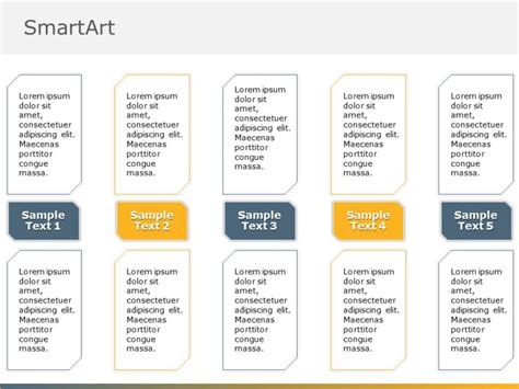 SmartArt List Stacked List 5 Steps SlideUpLift