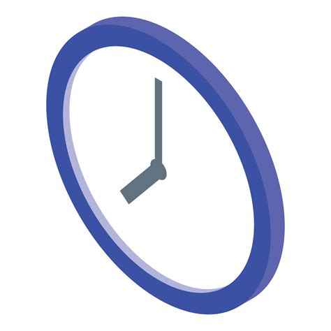 Round Clock Icon Isometric Style 15844782 Vector Art At Vecteezy