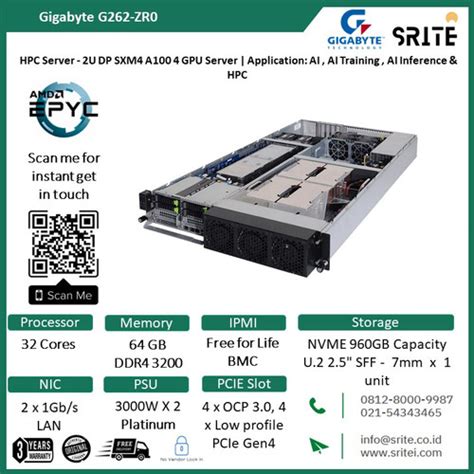 Jual Server Gigabyte Gpu Amd 2u 32core 64gb 1tb Nvidia Hgx A100 25gb