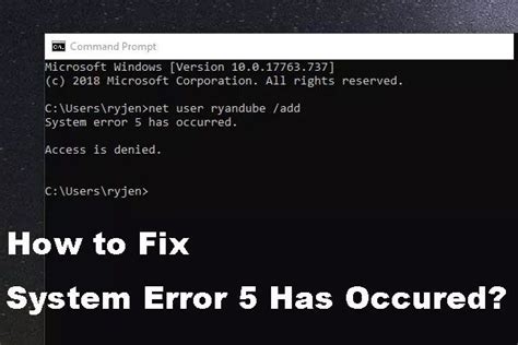 how do i fix system error 5 has occurred darwin s data