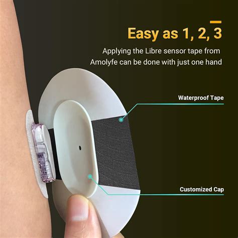 Amolyfe Dexcom G6 Adhesive Patches Waterproof 20pcs Overlay Patches Reusable Cap Latex