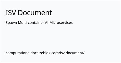 spawn multi container ai microservices isv document