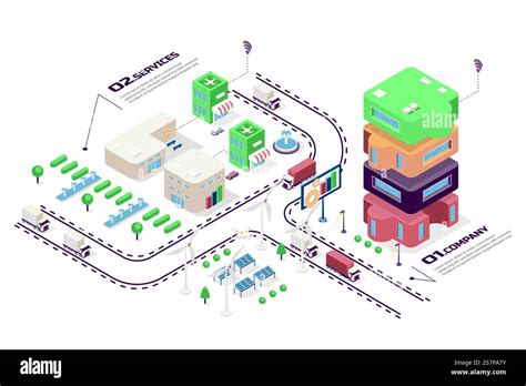 Development Company Concept 3d Isometric Web Infographic Workflow Process Infrastructure Map