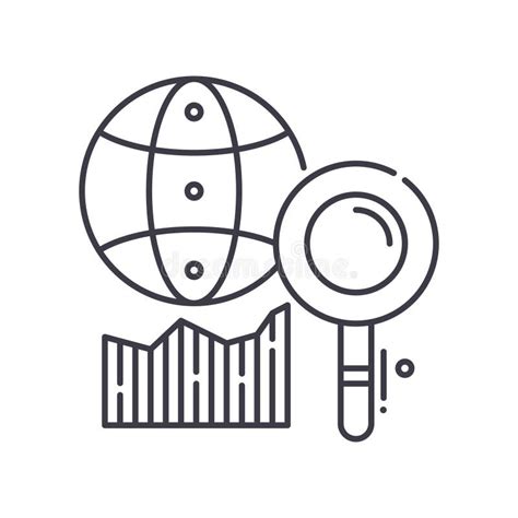 Market Research Linear Icons Set Survey Focus Group Data Analysis