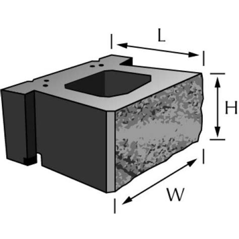 Basalite Valley Stone Wall Block Charcoal 18 In X 8 In X 12 In Siteone