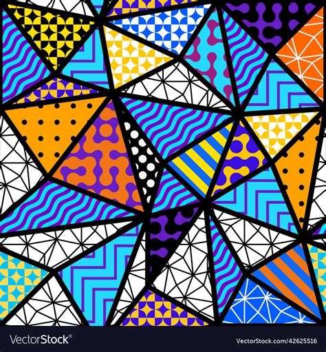 Geometric Abstract Pattern Intersection Style Vector Image