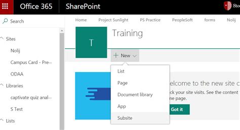 Comment Créer Sharepoint Subsite