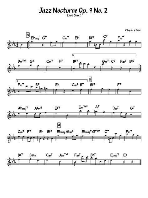 Lead Sheet Jazz Nocturne Op 9 No 2 Pdf