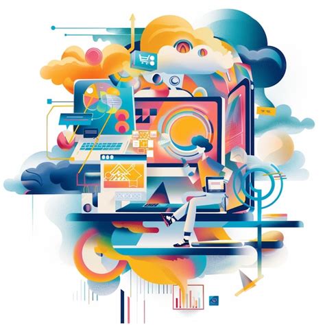 Premium Vector Digital Frontier Illustrating The Transformation Of Industries In The Digital Age