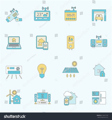 Smart Home Automation Technology Security Control Stock Vector Royalty