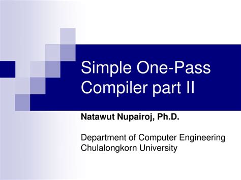 Ppt Simple One Pass Compiler Part Ii Powerpoint Presentation Free
