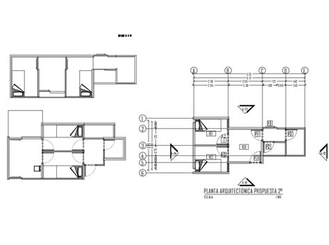 plan detail of two story building 2d view cad construction block