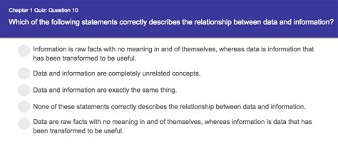 Solved Chapter Quiz Question Which Of The Following Chegg