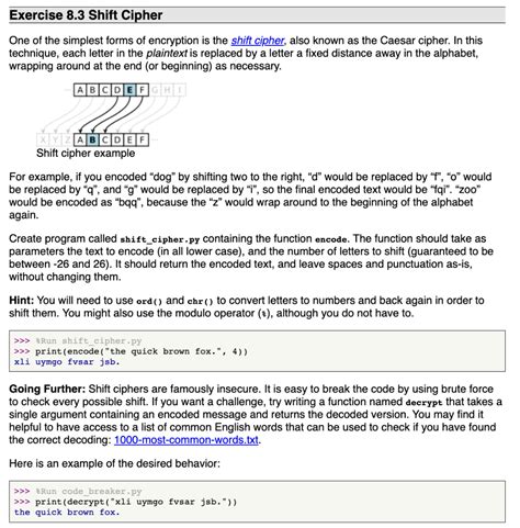 Solved Exercise 83 Shift Cipher One Of The Simplest Forms
