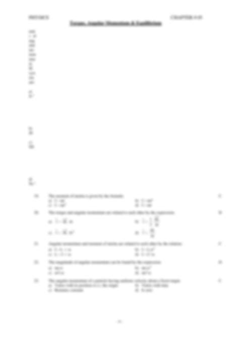 Solution Physics Torque Angular Momentum And Equilibrium Mcqs Studypool