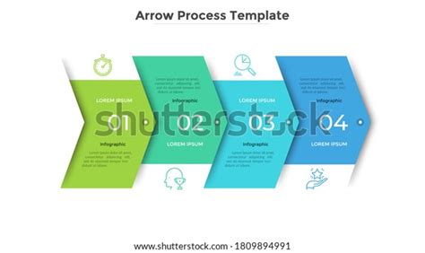 Horizontal Progress Bar 4 Overlapped Arrowlike Stock Vector Royalty