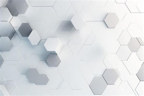 Premium Photo Light Grey Tech Background With Hexagons Abstract Geometric Glossy Design